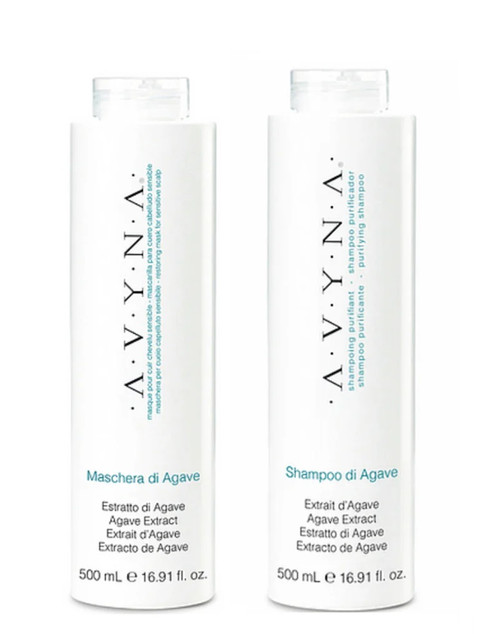 Avyna Shampoo & Maschera di Agave 16.9oz Duo - Barber Salon Supply