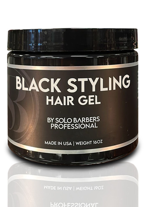 Solo Barbers Black Styling Gel 16oz - Barber Salon Supply