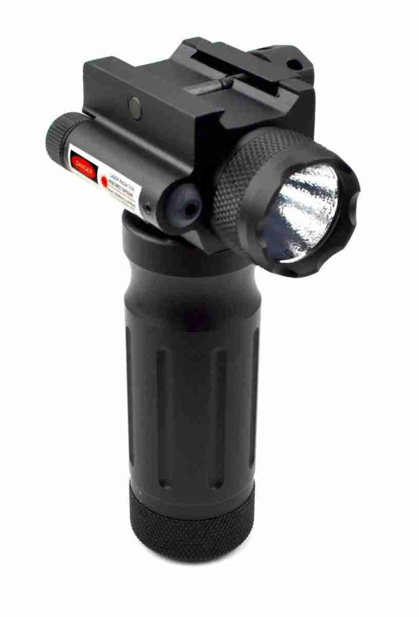 Aluminum ForeGrip with Integrated Flashlight and Red Laser Sight - 3CR ...
