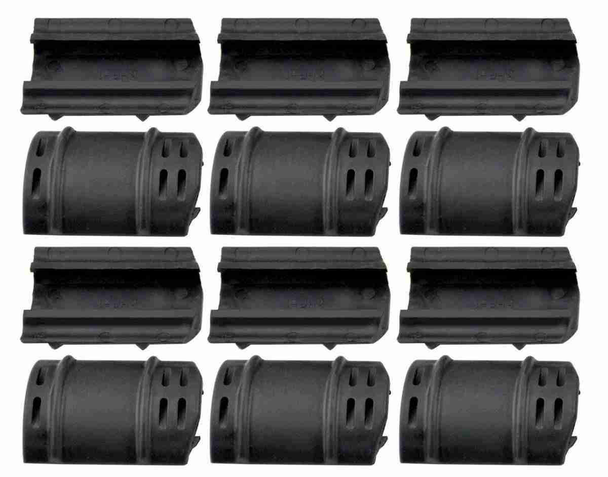 12 Piece Rubber Rail Cover Caps - Picatinny or Weaver - 3CR Tactical