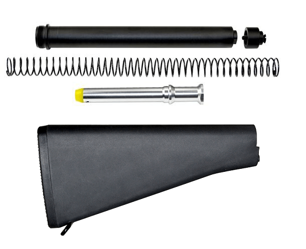 Black A2 Style Fixed Stock and Buffer Tube Combo Kit - 3CR Tactical