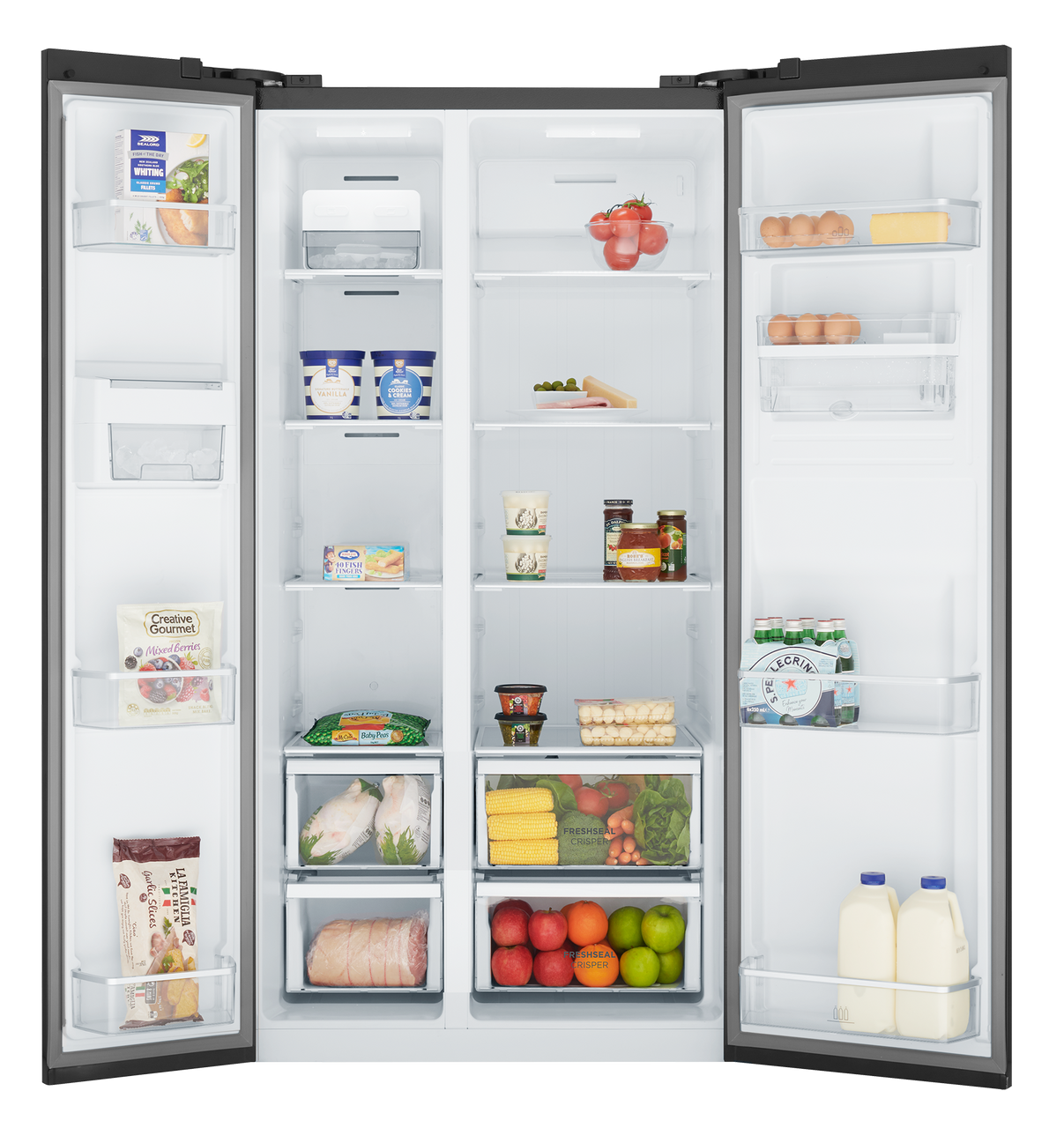 Westinghouse 619L Dark S/S Side by Side Fridge Freezer WSE6640BA