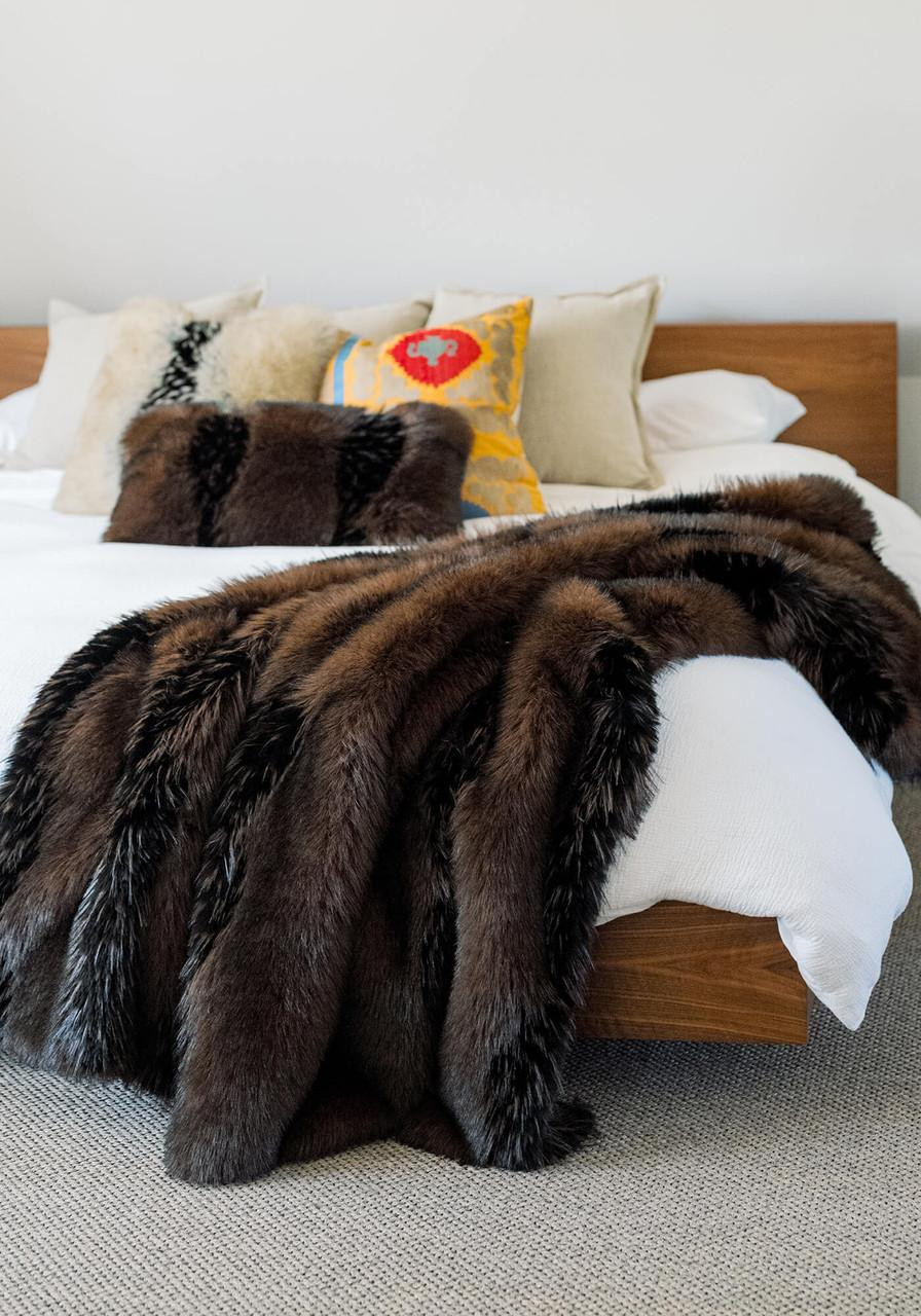 Limited Edition Chocolate Fox Faux Fur Throws