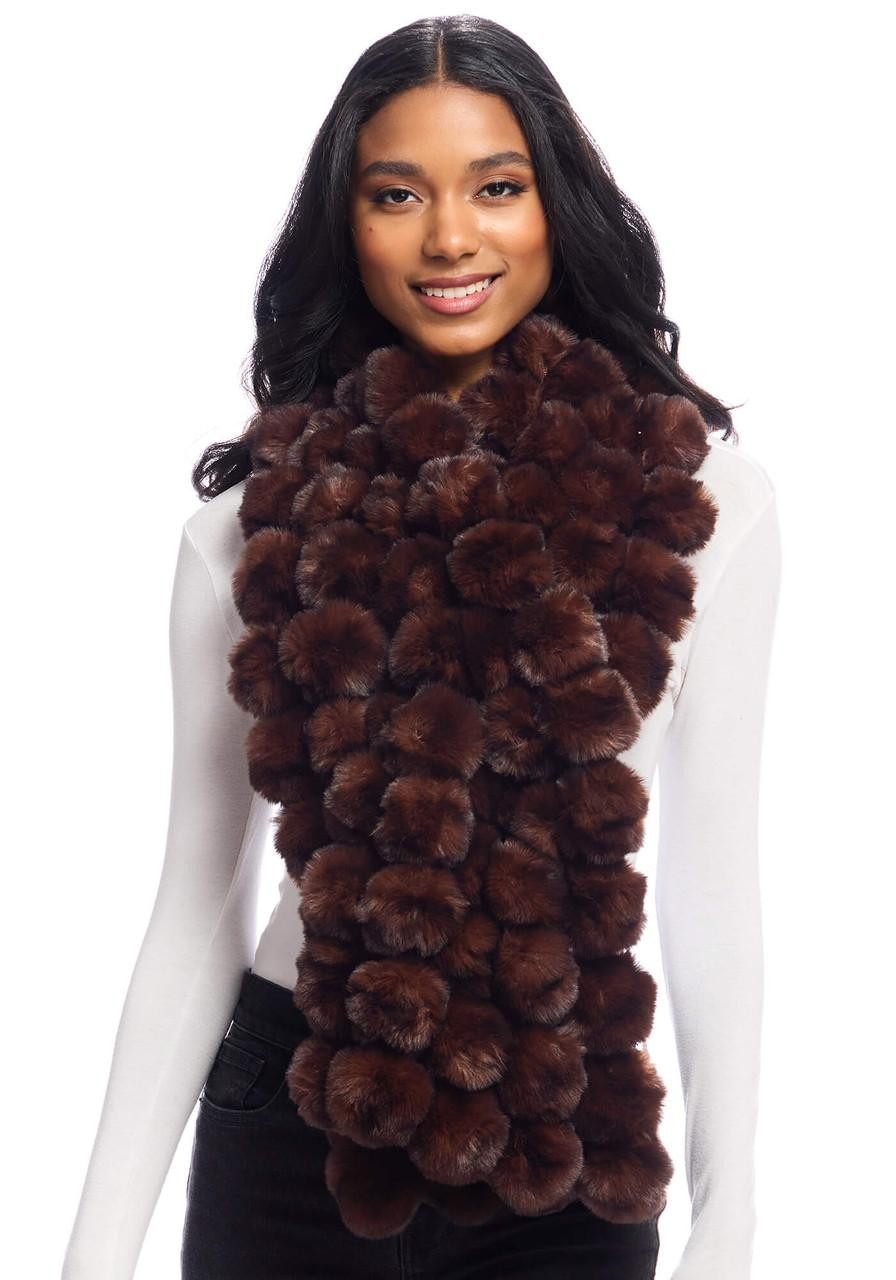 Whiskey Faux Fur Poppy Pull Through Scarf Fabulous Furs