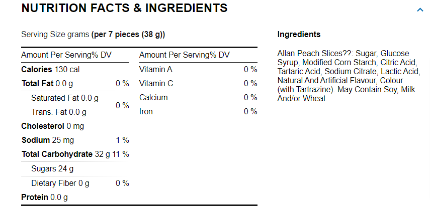 Allan Allan Peach Slices - 5.51lbs