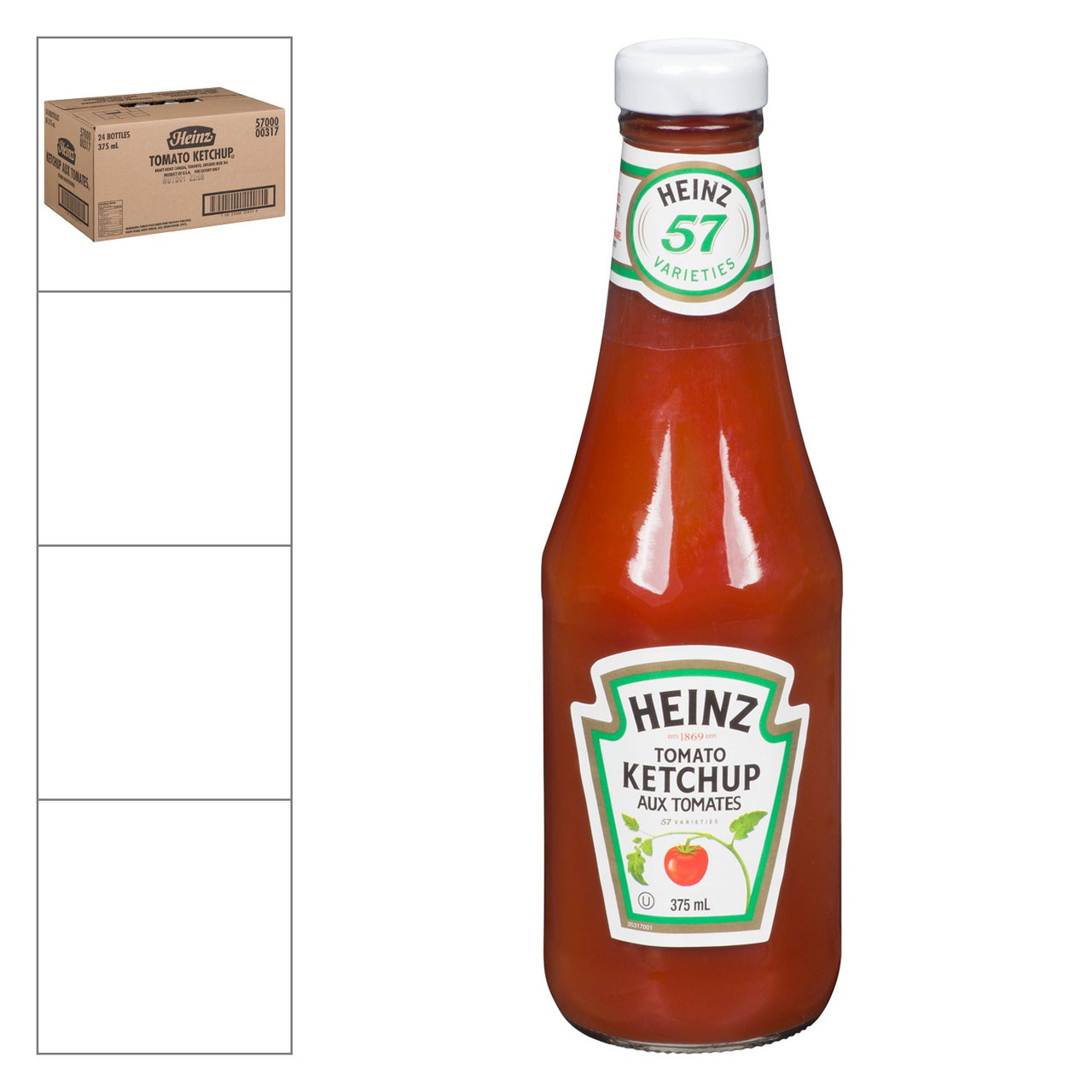 Heinz Ketchup Glass Bottle 375mlunit 24 Unitscase