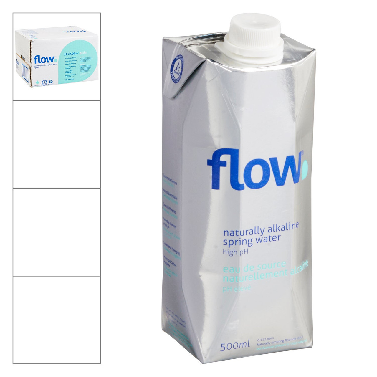 Flow Water Natural Spring Water, Alkaline, Tetra, Original | 500ML/Unit ...