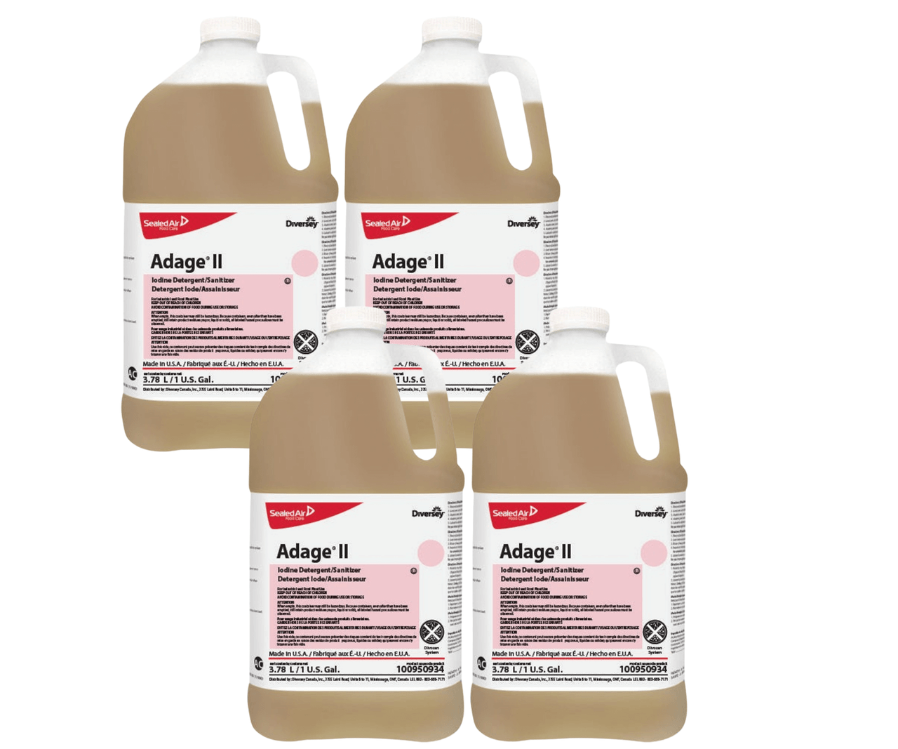 Diversey Sanitizers, Adage Ii Iodophor | 3.78L/Unit, 4 Units/Case