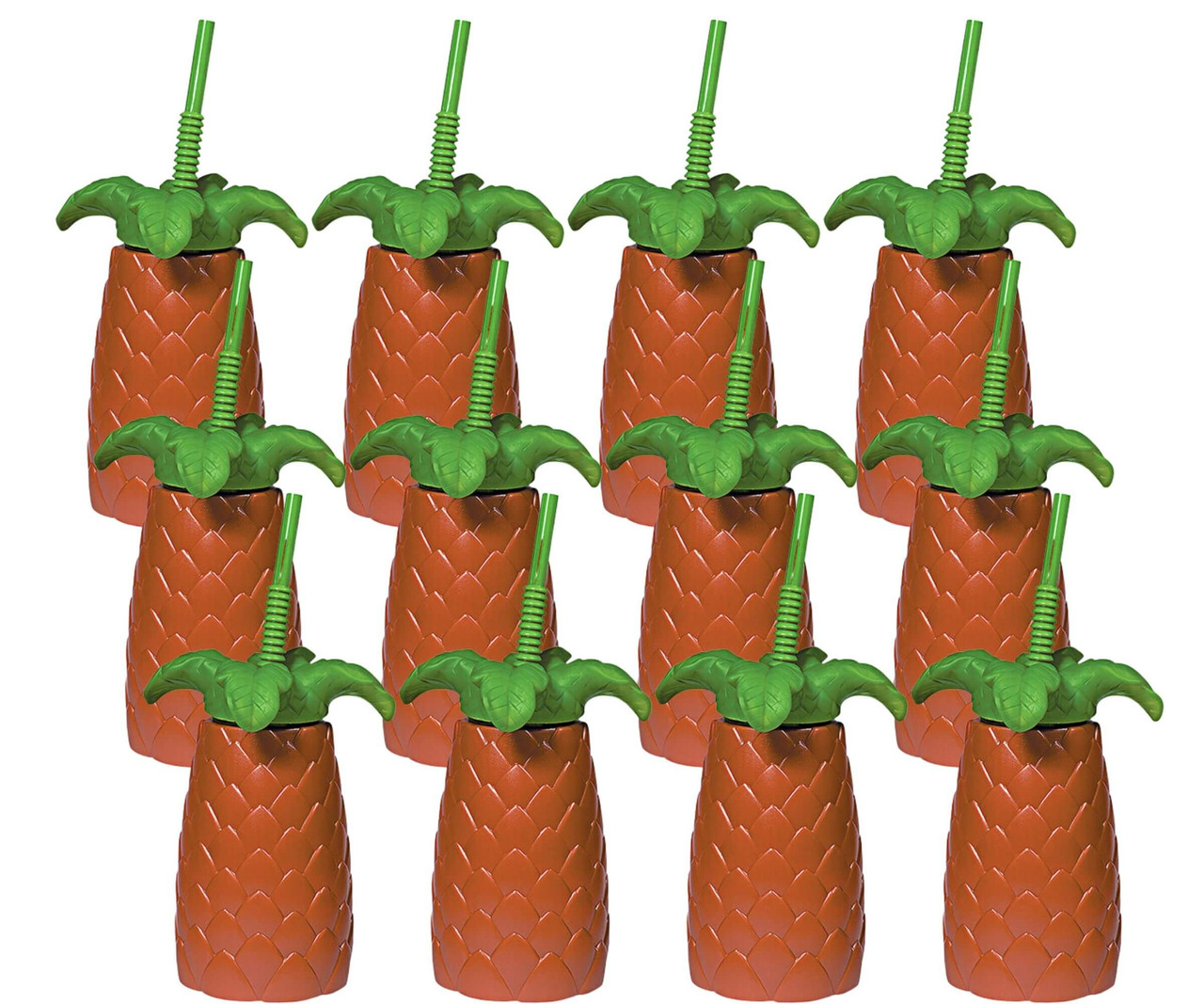 Amscan 650ml/22 oz Plastic Palm Tree Tiki Beach Theme Cup with Straw ...