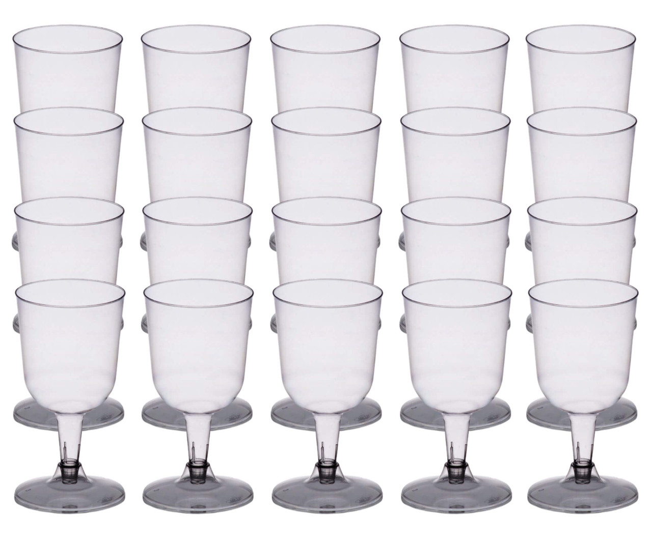 CP 5 oz. Heavy Weight Clear 2-Piece Plastic Wine Goblet - 20/Pack | Sip ...