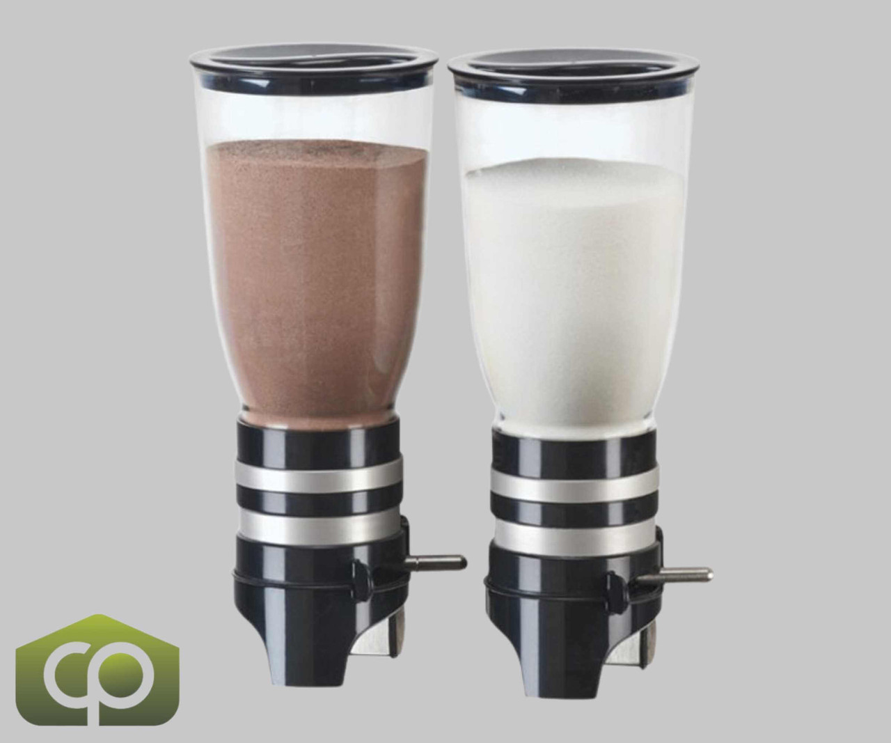 Cal-Mil Black Wall Mount 1 Liter Double Canister Click Dispenser ...