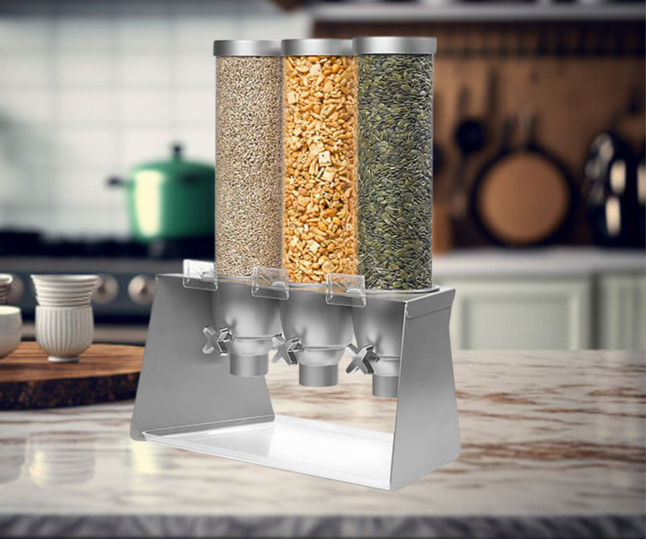 Rosseto SERV 4.9 Liter Triple Canister Snack/Cereal Dispenser ...