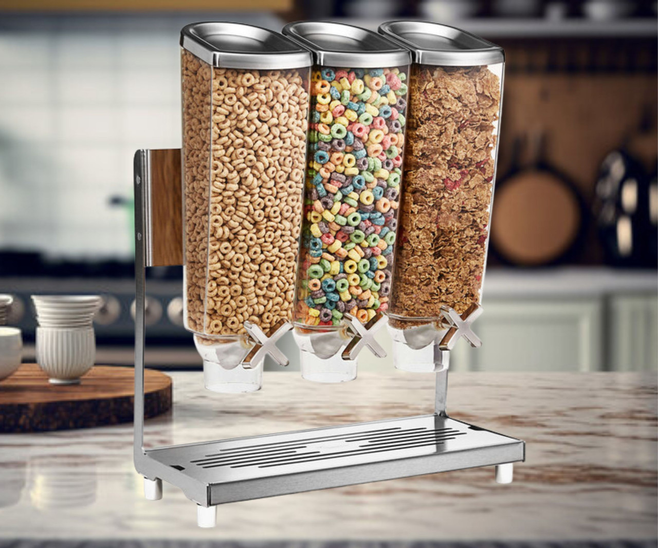 Rosseto EZ-PRO 3.8 Liter Triple Canister Food Dispenser - Ergonomic ABS ...