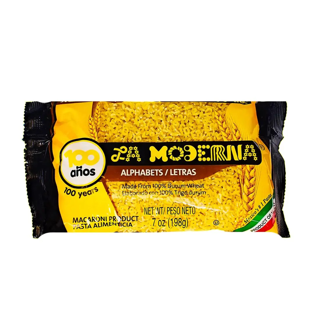 La Moderna Pasta Alphabets/Letras 7 oz (20-Case) - La Moderna Alphabets 7oz