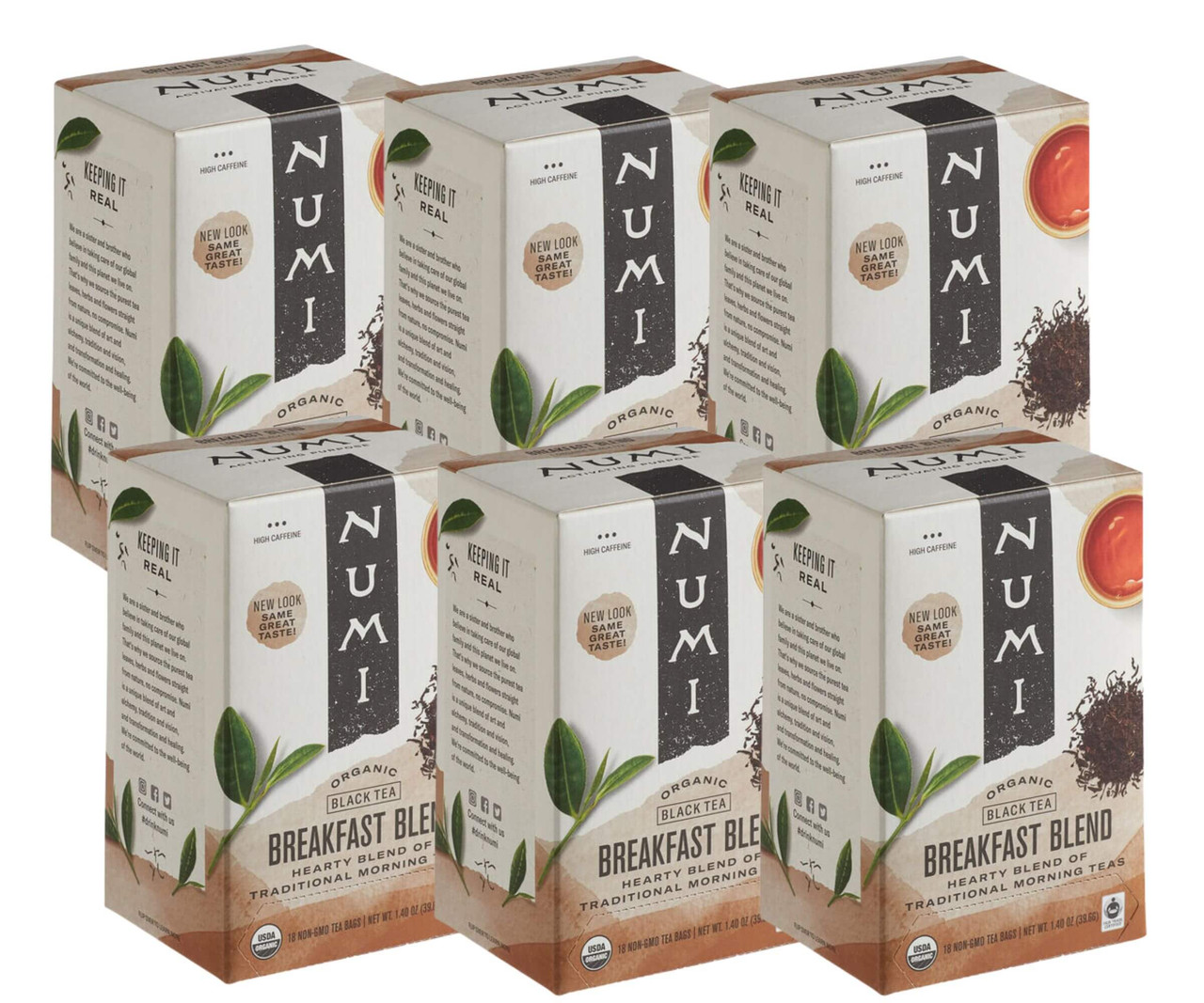 Numi Breakfast Complex Blend Organic Tea Bags - 18-Box (6/Case)