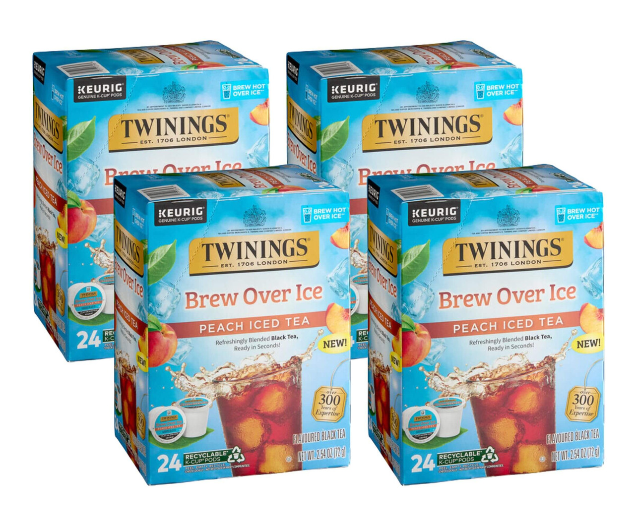 Twinings Unsweetened Delight Peach Iced Tea Single Serve - 24/Box(4/CASE)