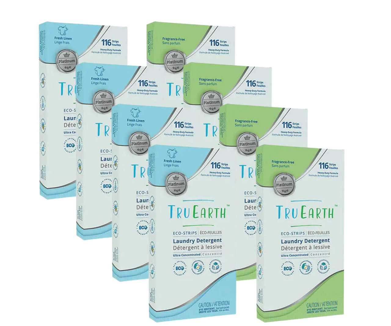 Tru Earth Platinum Eco-Strips 116 Wash Loads Laundry Detergent(4/Case)