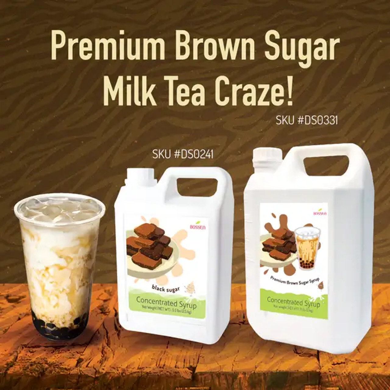 Bossen Premium Brown Sugar Bubble Tea Concentrated Syrup 5 kg (11.2 lb ...