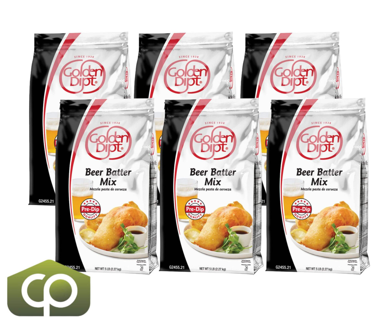 Golden Dipt 5 lbs. /2.26796 kg Authentic Complete Beer Batter Mix - 6/Case