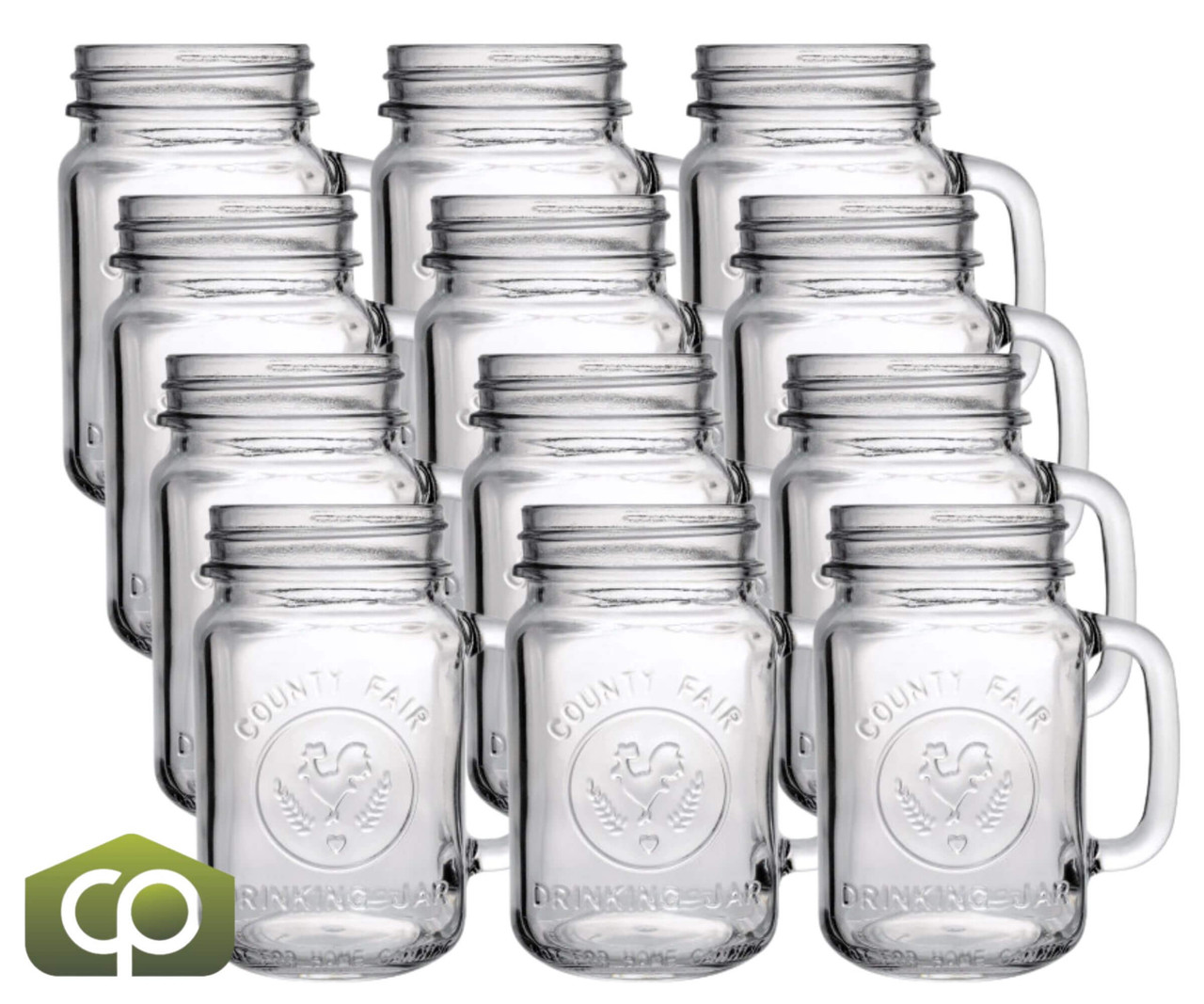 Libbey 97085 16 1/2 oz County Fair Drinking Jar, Clear Glass 12/Case