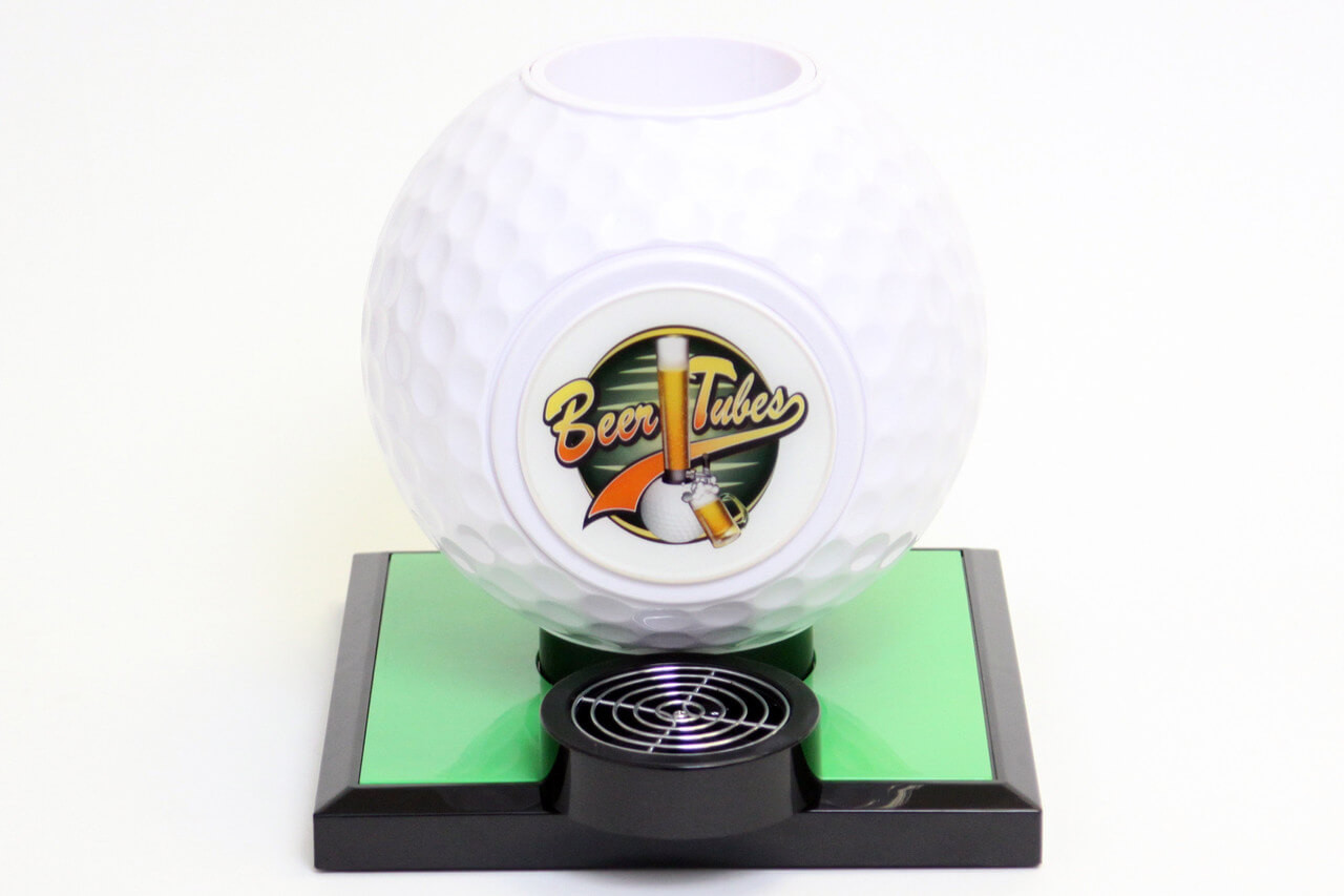 Beer Tubes 1/4 128 oz. Super Tube Golf Ball Beer Tower - Golf Ball Base ...
