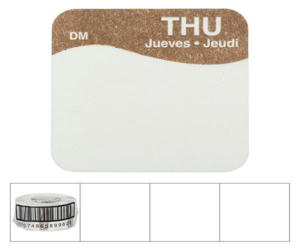 Sysco Label Roll Thursday Dissolve 1 INCH (500/Case)