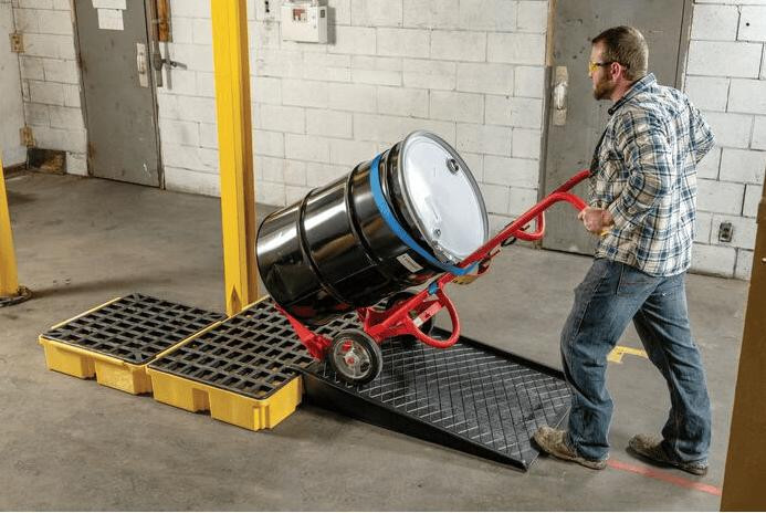 Spill Containment Pallet Modular Platform - 1/2 Drum Capacity, Yellow ...