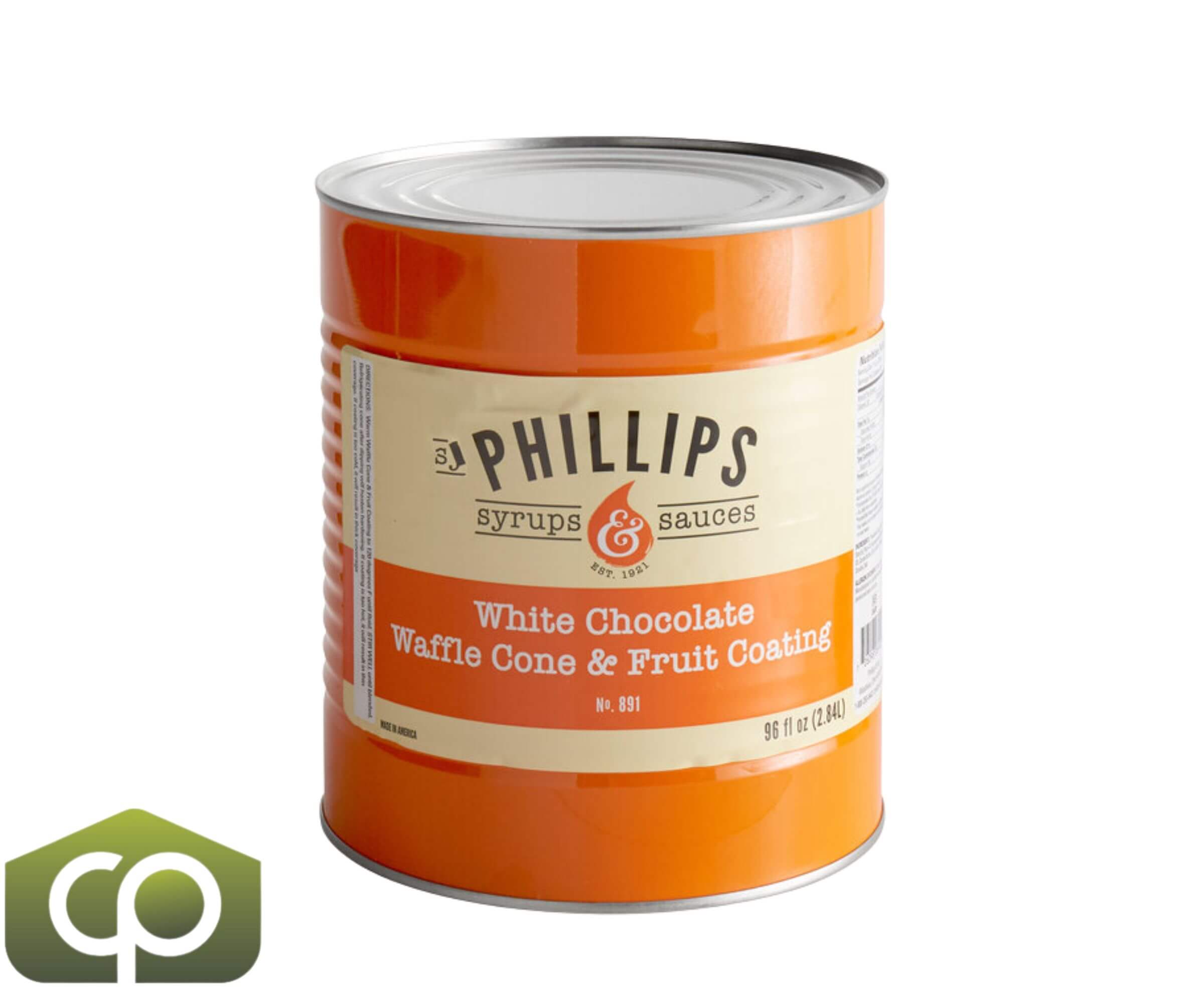 Phillips #10 Can White Chocolate Ice Cream Cone Dip and Fruit Coating
