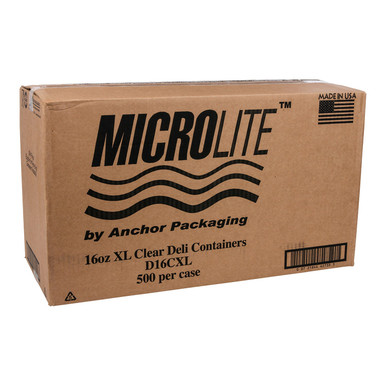 Microlite 16oz Micro Clear Plastic Containers, 4.56x3.38In, PP | 50UN ...