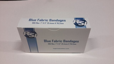 Regional Safety 100 Count Blue Bandage, 1 X 3In | 1UN/Unit, 1 Unit/Case