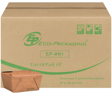 Earth Pak Eco Packaging Disposable Food Containers #1 (450/case)