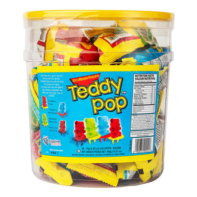 Teddy Pop Lollipops - 30-Count Pack - Adorable and Delicious Candy Pops