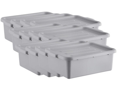 CP 20" x 15" x 7" Gray Polypropylene Bus Tub with Cover (12-Pack ...