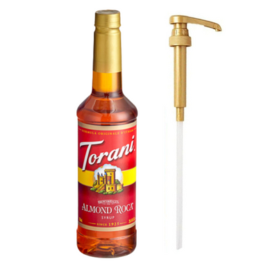 Torani Almond Roca Flavoring Syrup Plastic 750 mL Bonus Squeeze Pump