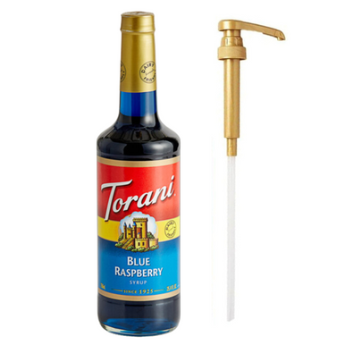 Torani Blue Raspberry Flavoring Syrup Plastic 750 mL Bonus Squeeze Pump