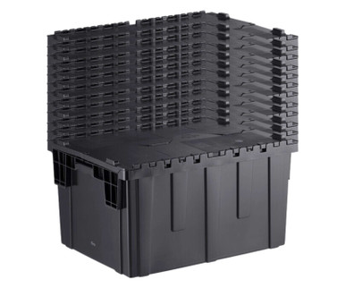 CP 28" x 21" x 15" Stackable Black Chafer Tote / Storage Box with ...