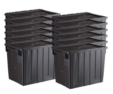 CP 22" x 15" x 17" Large Stackable Black Chafer Tote / Storage Box with ...