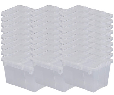 Orbis 15" x 11" x 9" Stack-N-Nest Flipak Clear Industrial Tote Box with ...