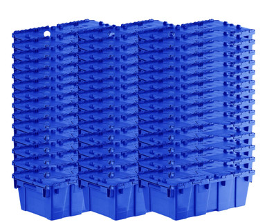 Orbis 20" x 12" x 8" Stack-N-Nest Flipak Dark Blue Tote Box with Hinged ...