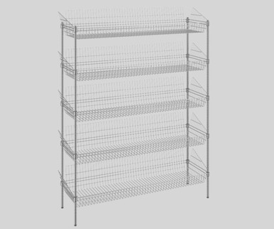 CP 18" x 60" x 74" NSF Chrome Stationary 5 Basket Retail Storage ...