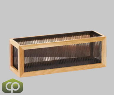 Cal-Mil Camden 20" x 7" x 7" Black Metal / Oak Wood Reversible Display ...