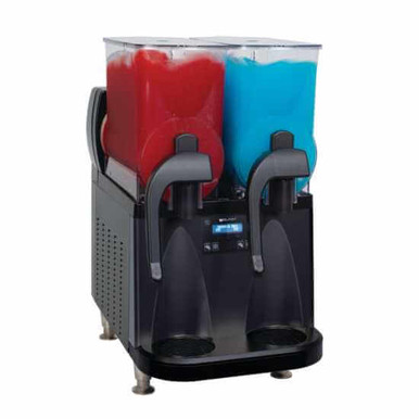 Bunn Ultra NX Black Double 3 Gallon Slushy Machine with Flat Lids