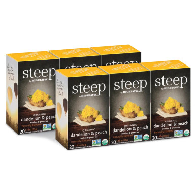 Bigelow's Steep: Organic Dandelion Peach Rooibos & Green Tea - 20-Ct (6 ...