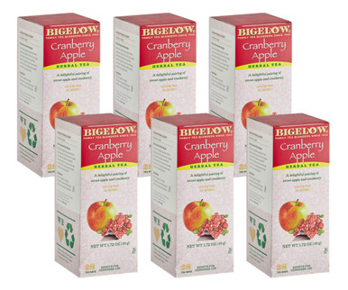 Bigelow Cranberry Apple Crisp Herbal Tea Bags - 28-Count(6/CASE)