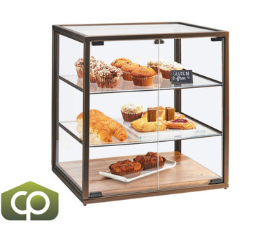 Cal-Mil 3 Tier Vintage Bakery Display Case with Wood Base - Rustic Charm