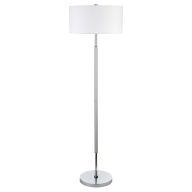 61" Nickel Two Light Traditional Shaped Floor Lamp With White Frosted ...