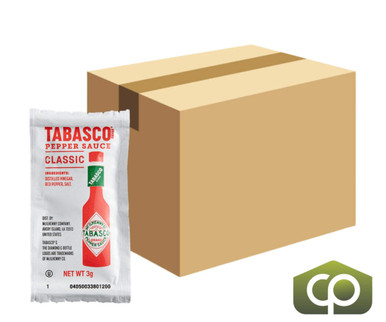 TABASCO® Original Hot Sauce Aged Pepper Portion Packets - 3g, 200/Case