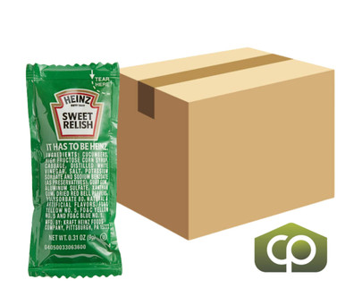 Heinz 9 Gram Sweet Relish Portion Packets - 200/Case | Classic Sweet