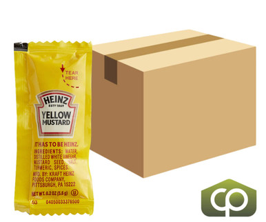 Heinz 5.6 Gram Yellow Mustard Packets - 200/Case | Smooth, Mellow ...