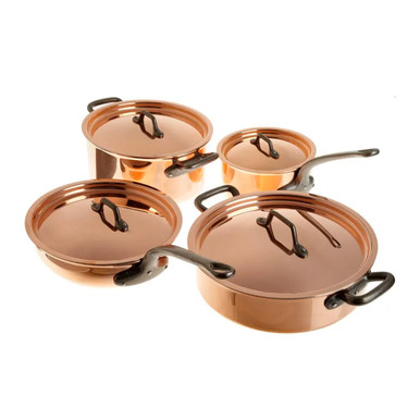 Matfer Bourgeat 8-Piece Cookware Set - Stainless Copper w/ Cast Iron Handle